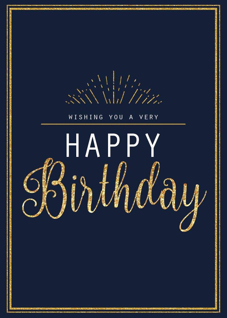 CEO Cards - Birthday Greeting Cards (Golden Rays), 5x7 Inches, 25 Cards & 26 White Envelopes (B1703)