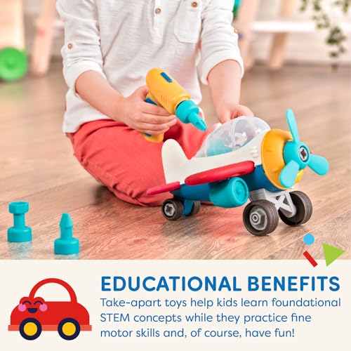 Battat- Wonder Wheels- Take-Apart Airplane – Toy Plane With Drill For Kids – STEM Toy- Developmental Toy – 3 Years +