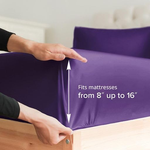 CGK Unlimited Queen Size Sheet Set - 6 Piece Set - Hotel Luxury Bed Sheets - Extra Soft - Deep Pockets - Easy Fit - Breathable & Cooling Sheets - Wrinkle Free - Comfy - Purple Bed Sheets - Queen 6 PC