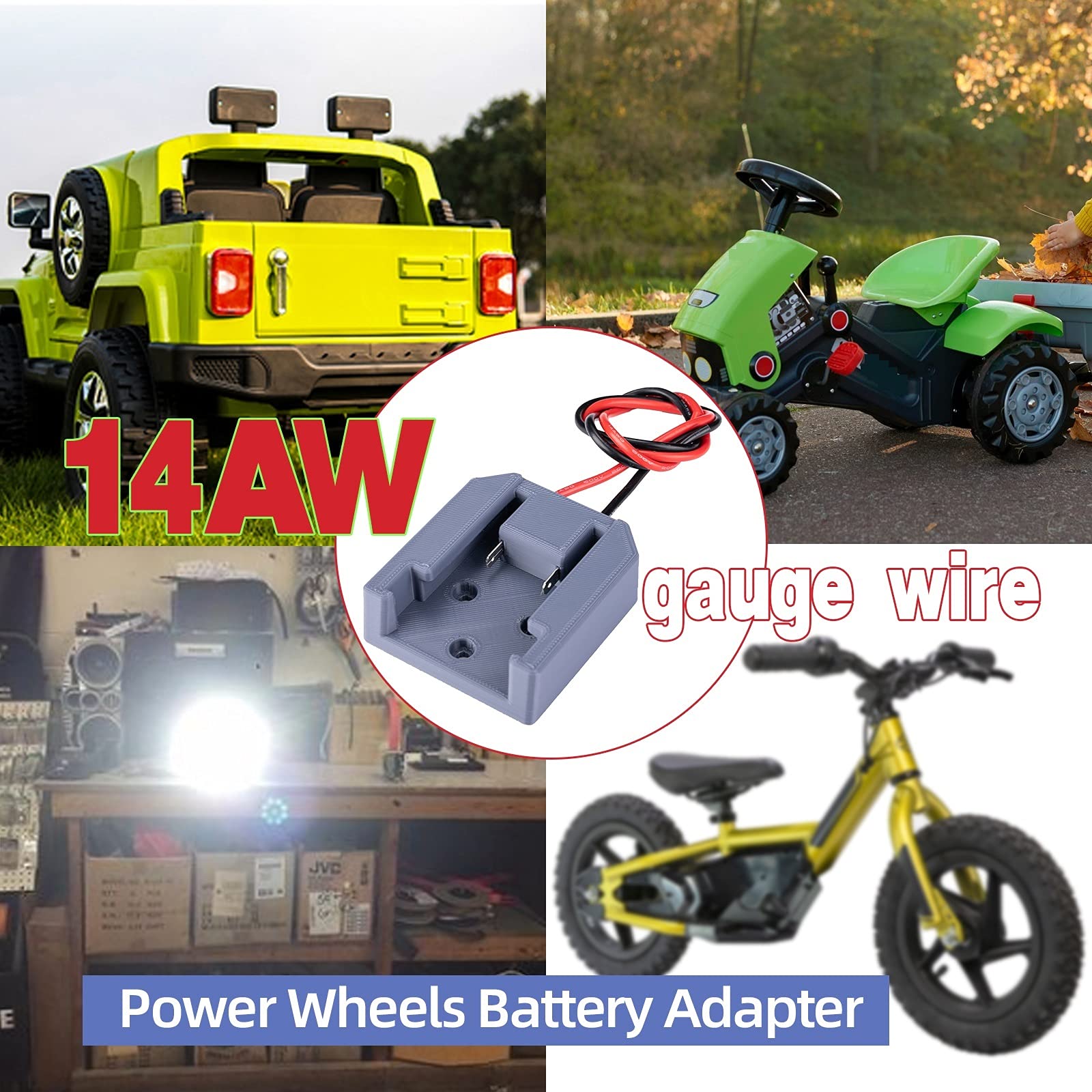 Battery Adapter for Milwaukee M18 Battery 18V Dock Power Mount Connector 14 Gauge Robotics(DIY)