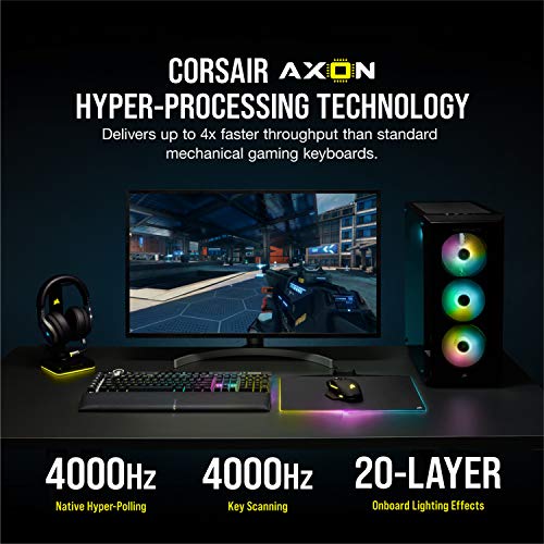 Corsair K100 RGB Mechanical Wired Gaming Keyboard - Cherry MX Speed Switches - PBT Double-Shot Keycaps - Elgato Stream Deck and iCUE Compatible - QWERTY NA Layout - Black,Silver