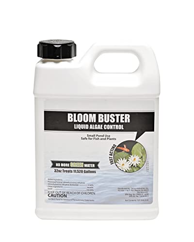 Bloom Buster Algae Control for Fish Ponds & Water Gardens - 32 Ounces - Safe for Koi Fish, Goldfish & Plants - Controls Algae in Ponds & Water Features, EPA Registered