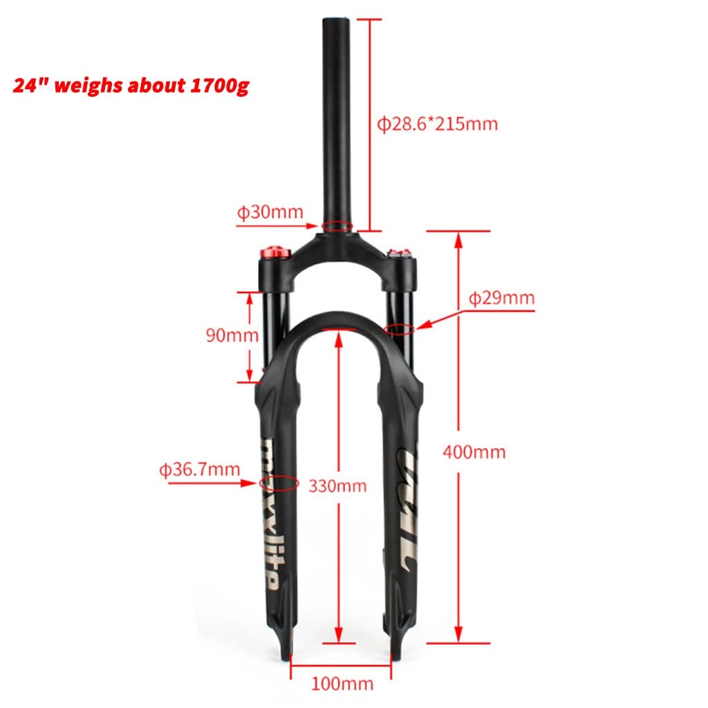 Bike Fork Air Fork 24Inch Bicycle Magnesium & Aluminum Alloy Shock Absorber Air Fork Spread 100 MM Travel 70 MM Bicycle Accessories
