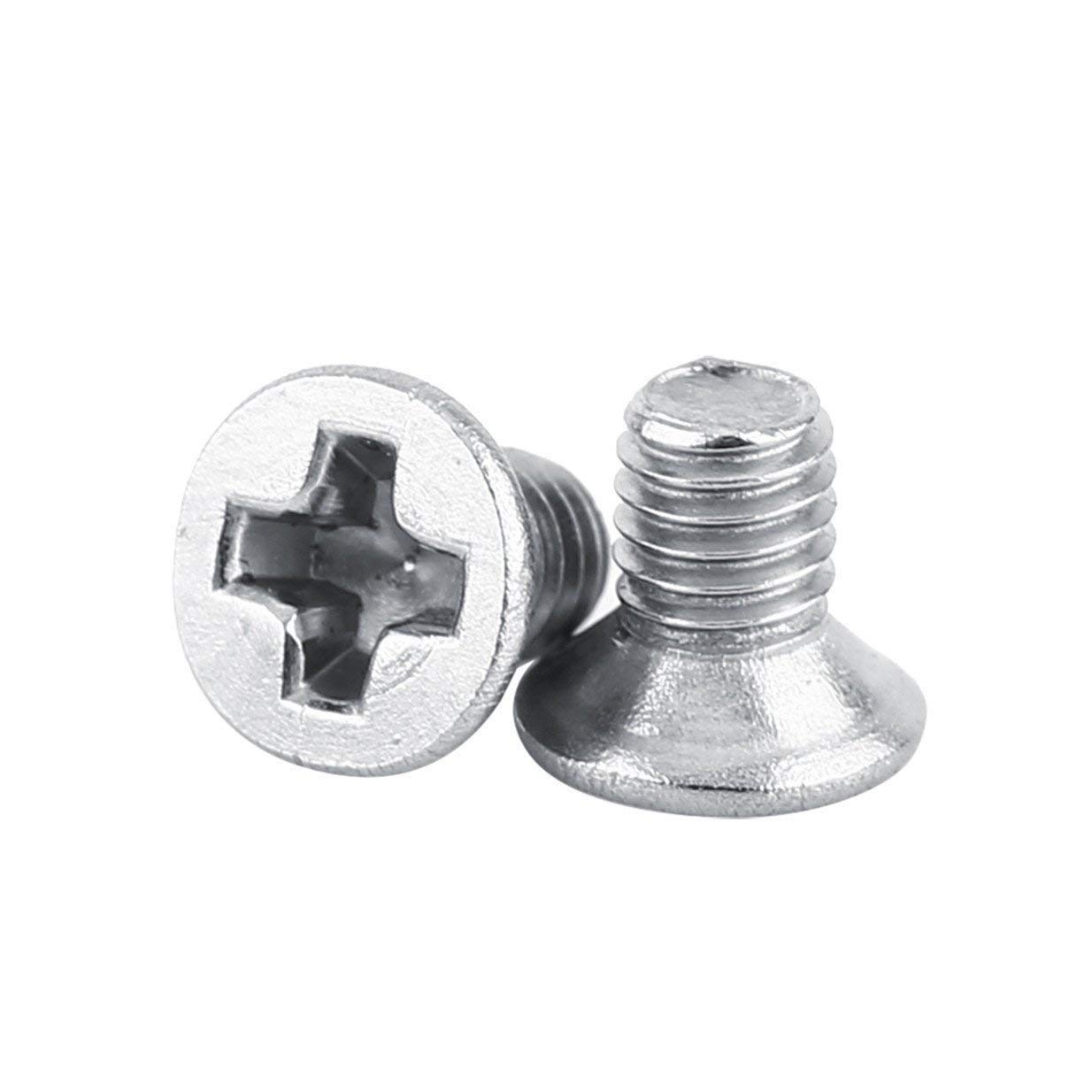 M3 Flat Head Countersunk Screw Kit,M3 4mm/5mm/6mm/8mm/10mm Stainless Steel Machine Countersunk Screws Bolt Fastener Pack of 100 (5mm)