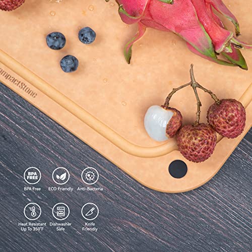 CompactStone all-around chopping board with antiskid feet and juice tank 12.8 * 17.3 * 0.24 L /orange double-sided cut board pro over the sink cutting board
