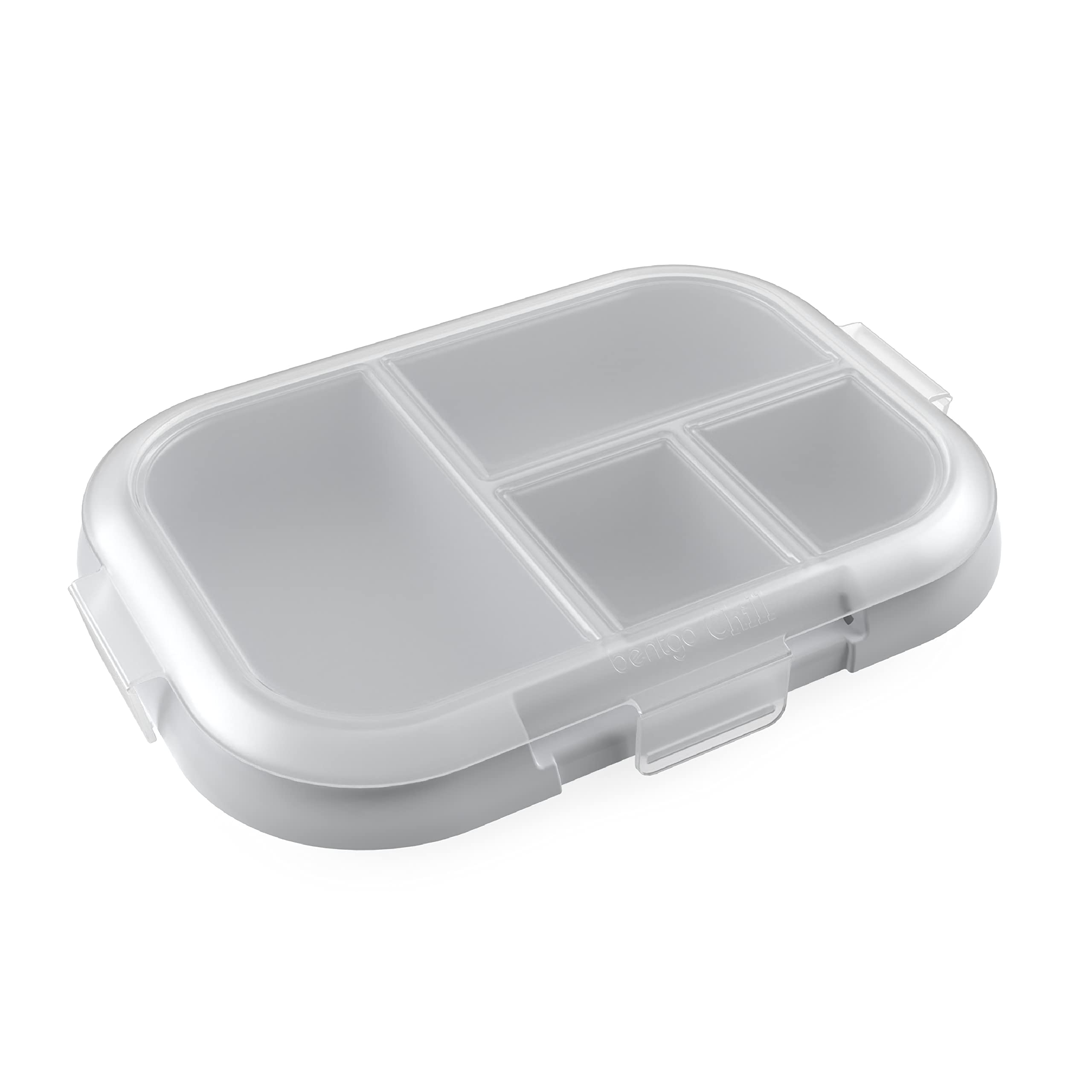 Bentgo® Kids Chill Tray with Transparent Cover - Reusable, BPA-Free, 4-Compartment Meal Prep Container with Built-In Portion Control for Healthy On-the-Go Lunches (Gray)