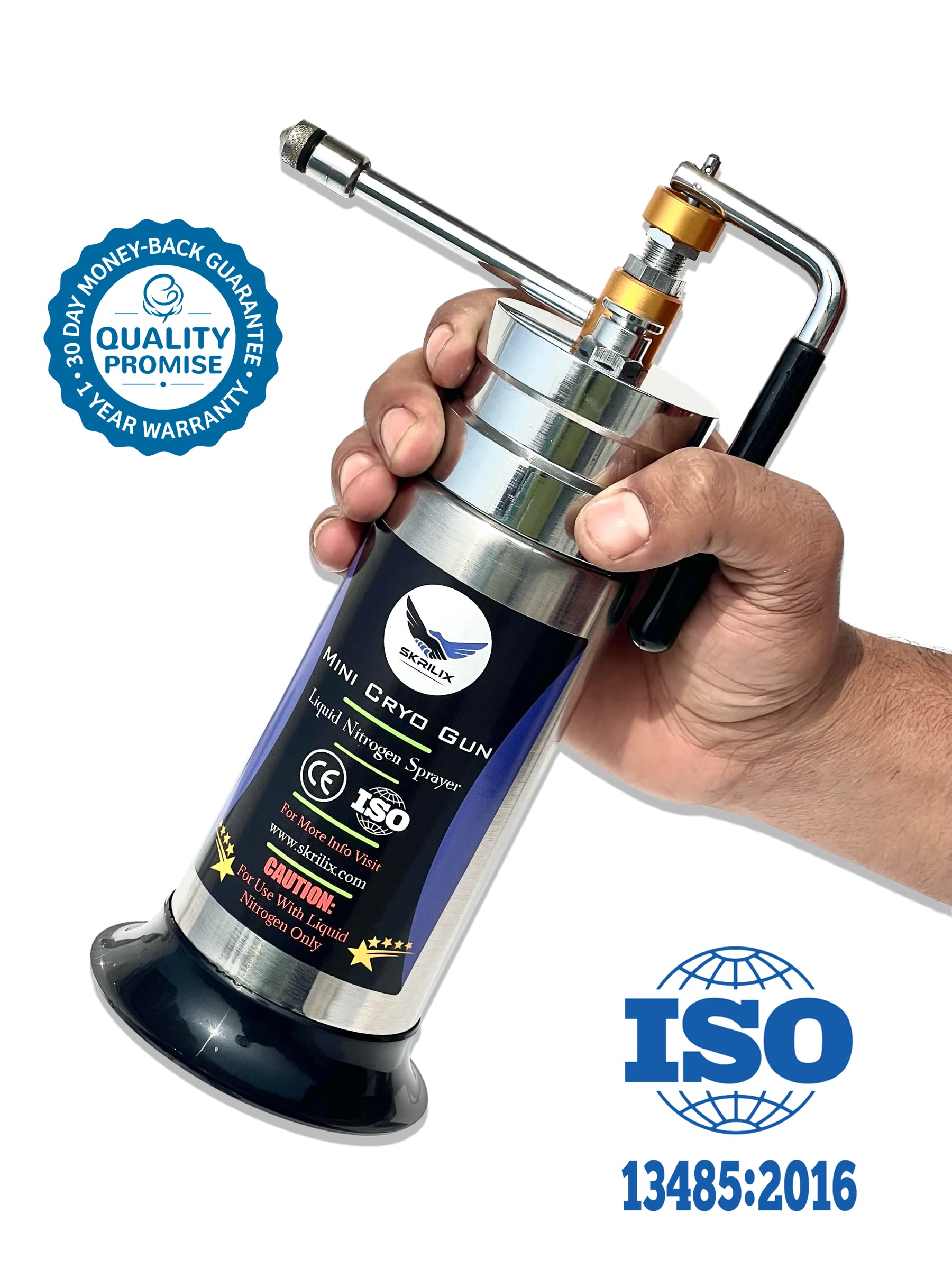 Upgraded Liquid Nitrogen Sprayer for Dermatology Mini Cryo Gun Cryo Spray with Different Freeze Heads Cryotherapy Instrument Mini Cryo Spray 350 ML
