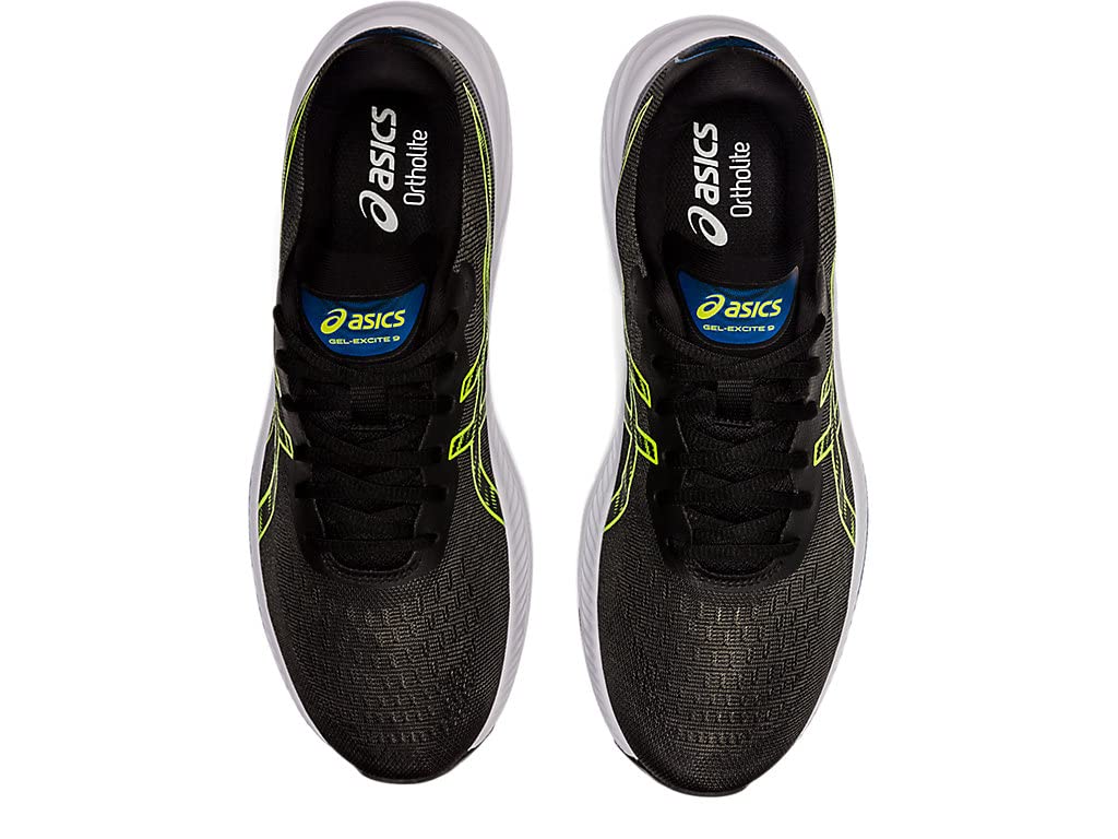 ASICS Men's GEL-EXCITE 9 Running Shoes, 8.5, BLACK/HAZARD GREEN