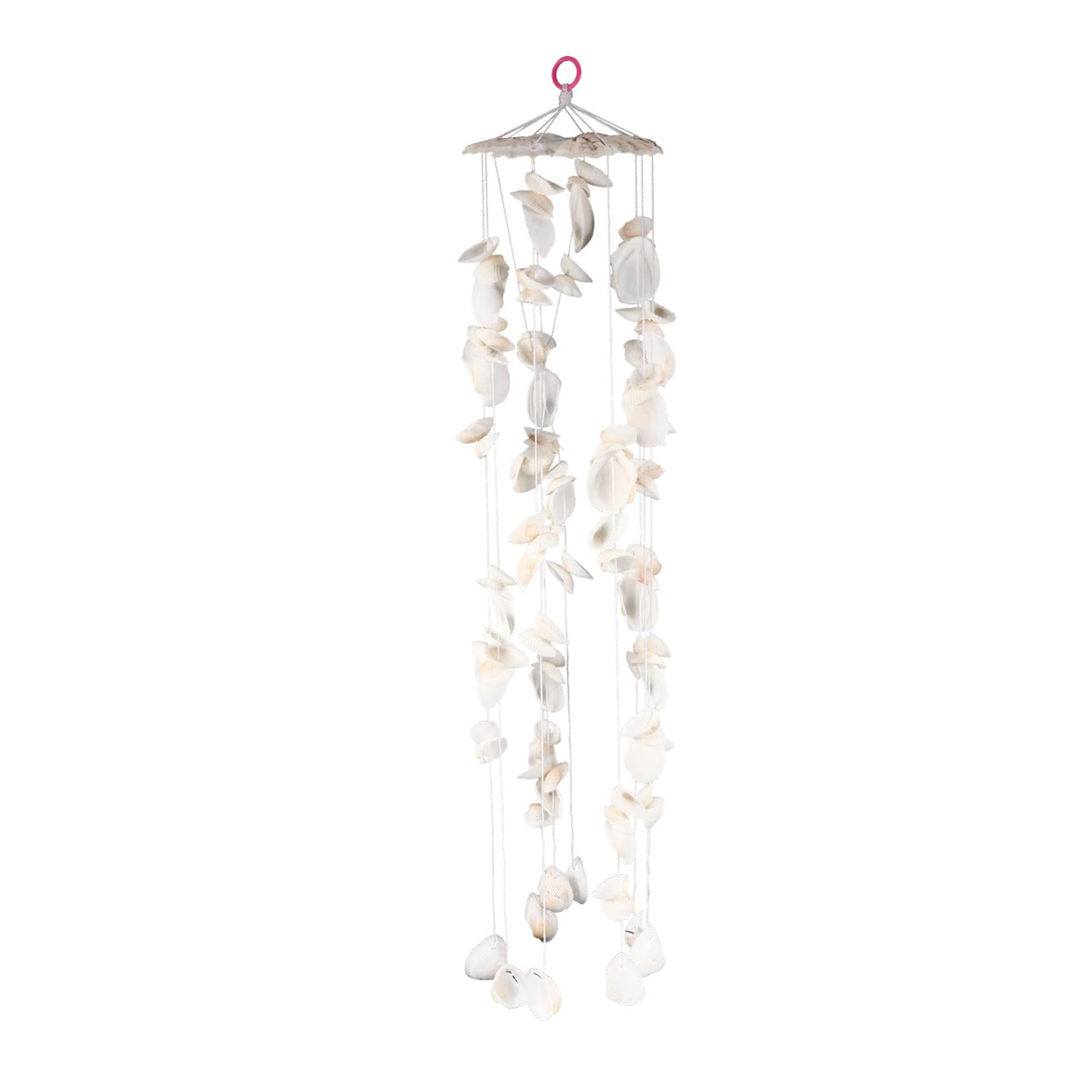 BESPORTBLE Natural Seashell Wind Chime Seashell Wind Bell Decorative Hanging Ornament Nautical Home Decor Gift for Room Patio Balcony Garden (White)