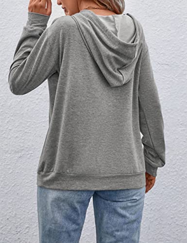 Blooming Jelly Women's Skeleton Hoodie Skull Graphic Hoodies Long Sleeve Top Pullover Oversized Sweatshirt（X-Large,Grey-Hoodie）