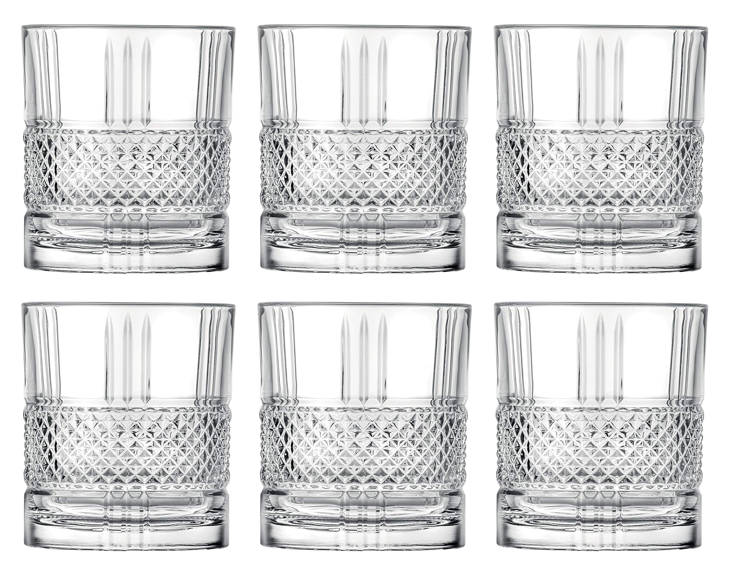 Barski Tumbler Glass - Double Old Fashioned - Set of 6 Glasses - Designed DOF tumblers - For Whiskey - Bourbon - Water - Beverage - Drinking Glasses - 12 oz. - Crystal - Made in Europe