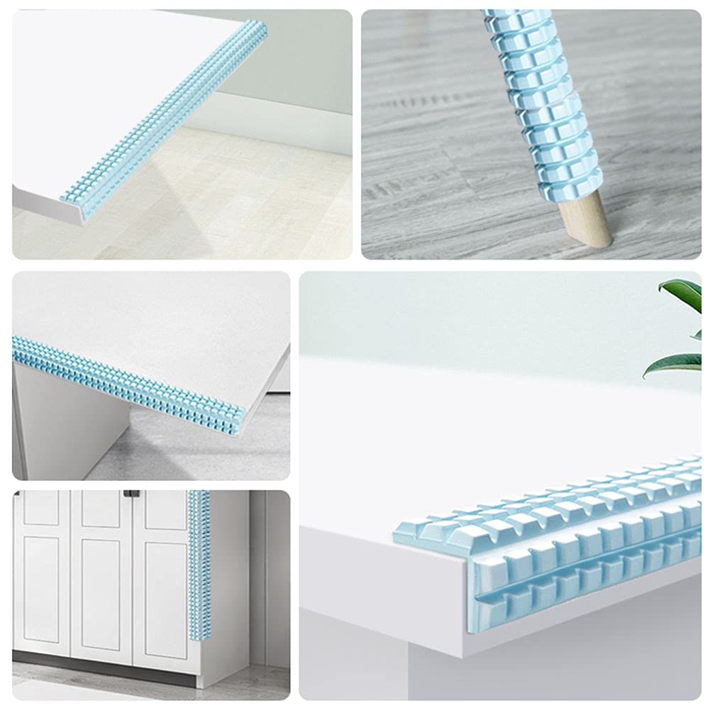 MeiGaoXin Baby Proofing Rubber Foam Corner & Edge Protectors Guards Fireplace Furniture Safety Bumper for Child Proof, 3.3ft(40inch) x 2pcs,Blue