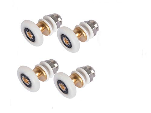 Bioristar Sliding Door Pulleys Glass Bearing Rollers Shower Door Rollers Replacement Sliding Door Rollers Shower Door Hardware Installation Kit (Diameter 27 mm)