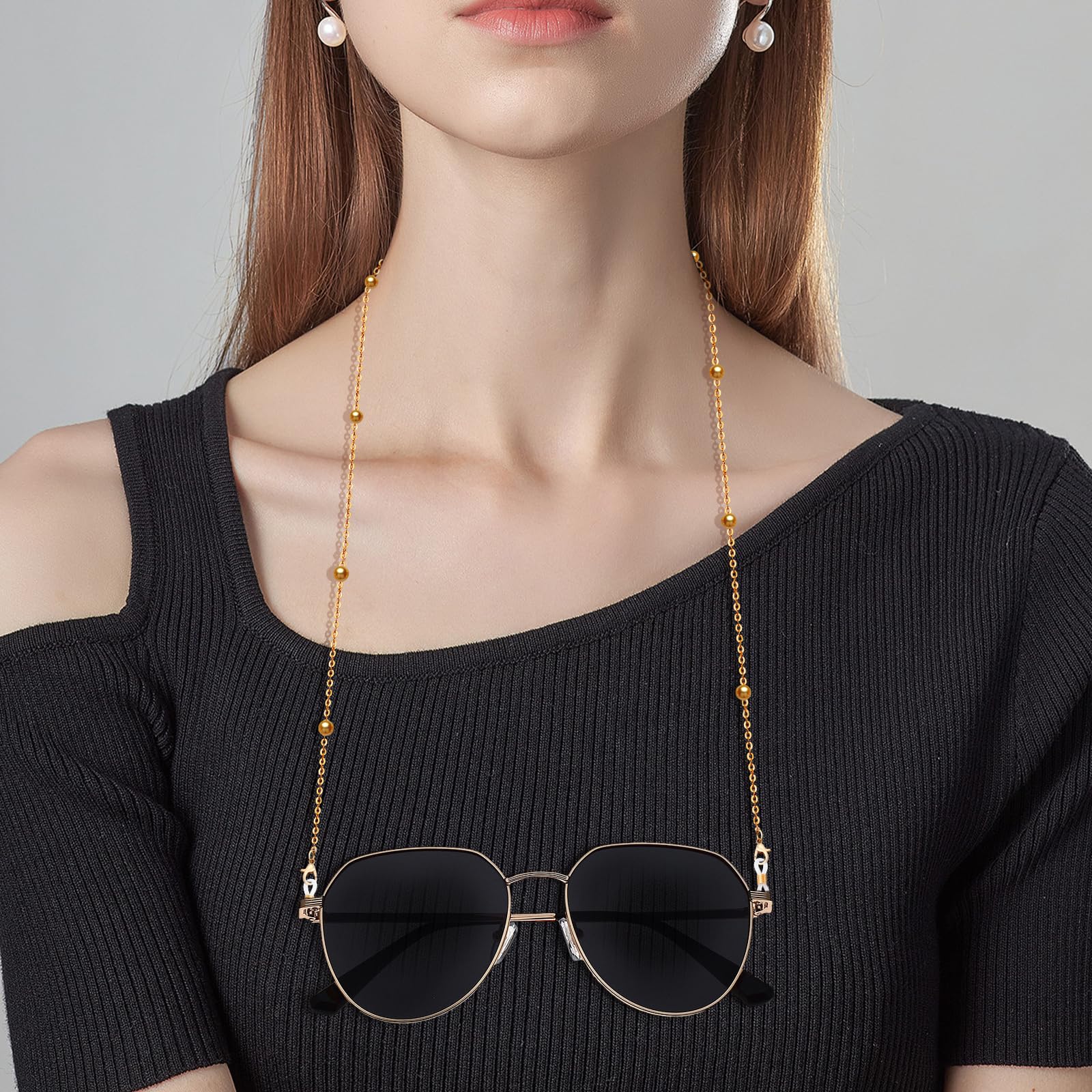 BILIONE Glasses Chain for Women, Sunglass Holder Straps Around Neck, Eyewear Cord Lanyard (4pcs-a)
