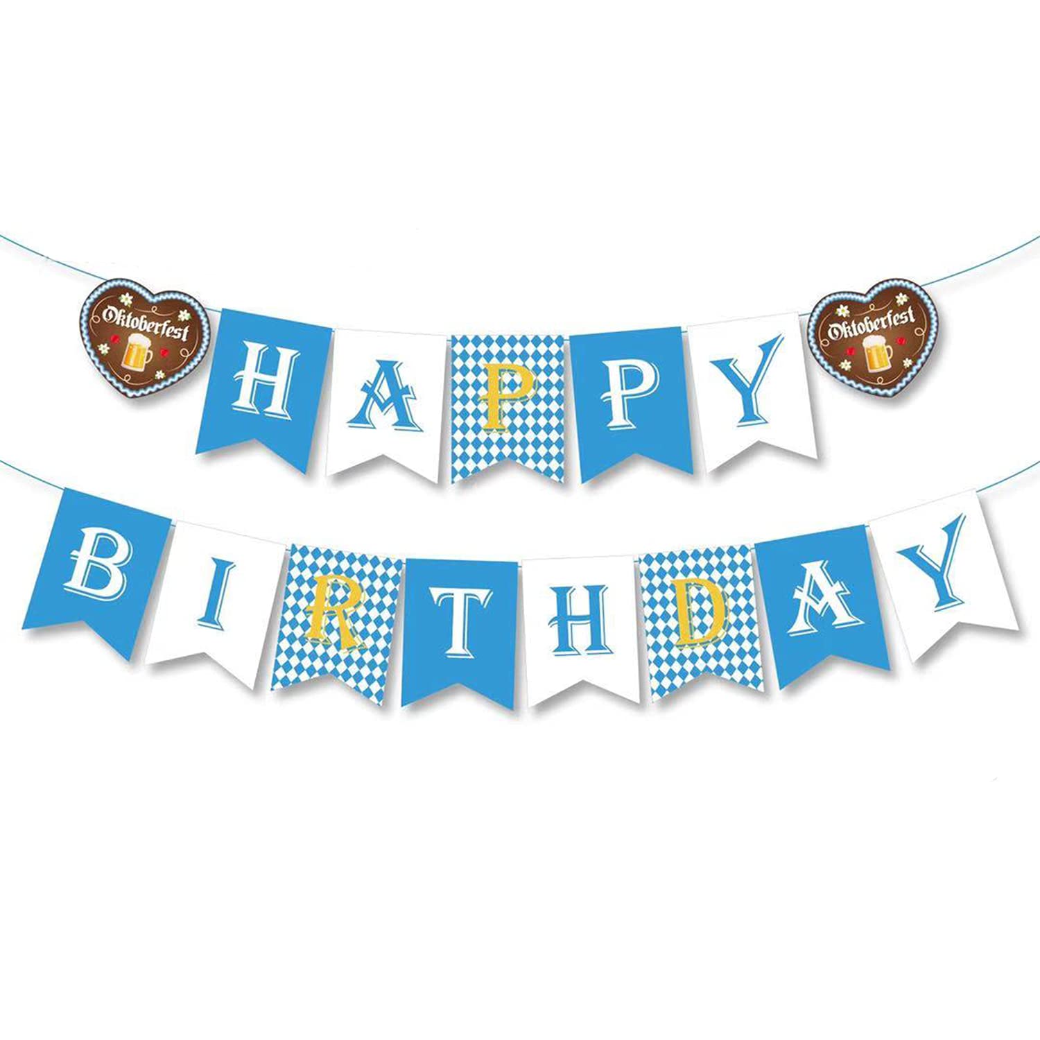 DodelyGz Oktoberfest Birthday banner,German Oktoberfest Theme Birthday Party Decoration Beer Festival Birthday Party Accessory