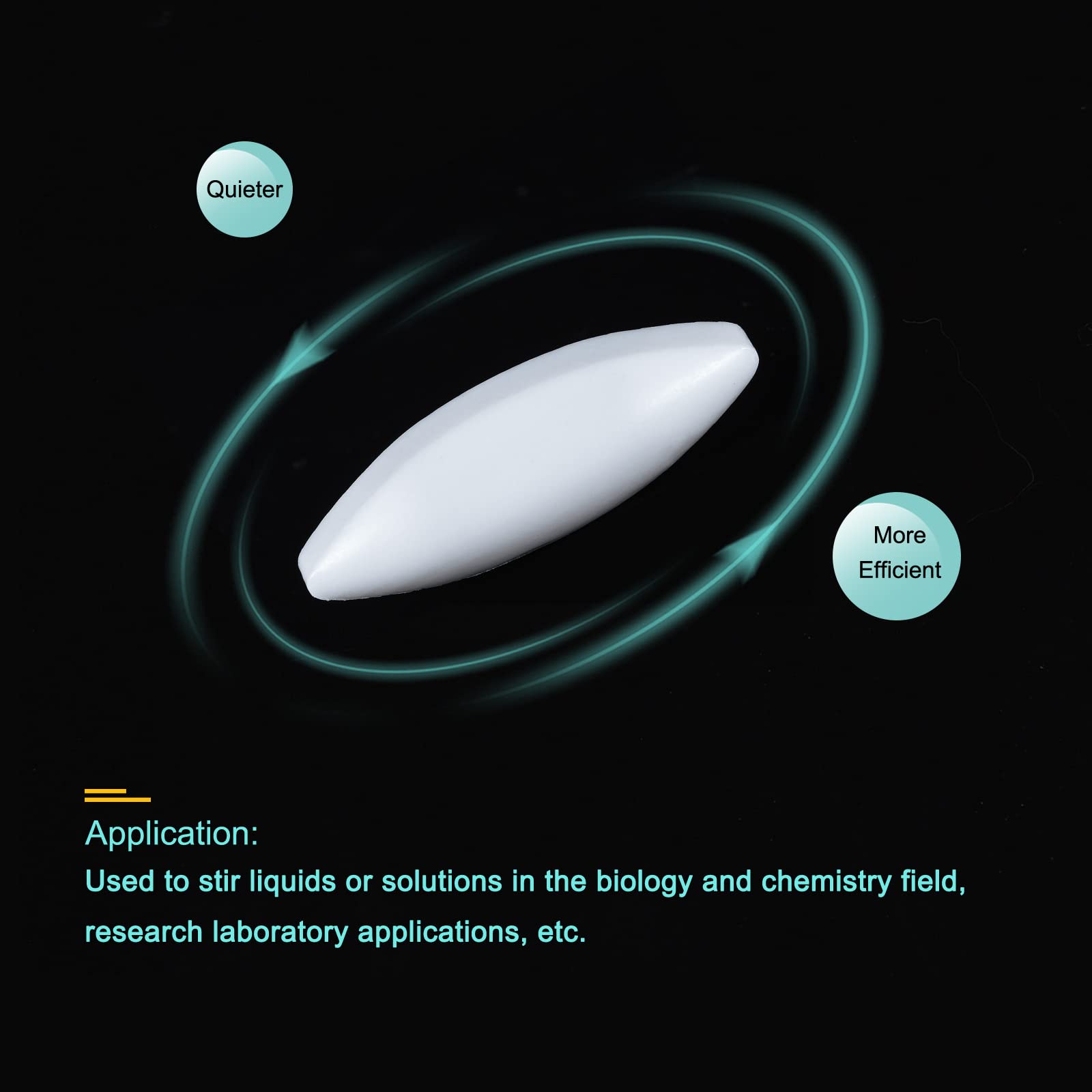 MECCANIXITY Magnetic Stirrer Mixer Stir Bar Rod 60mm(2.36") x18mm Olive Shape Coating Magnet White for Laboratory 2Pcs