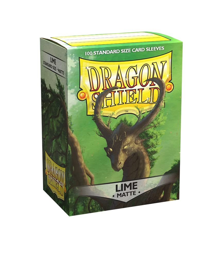 Dragon Shield Sleeves - Matte Lime 100 CT - MGT Card sleeves - Compatible with Magic the Gathering card sleeves Pokémon and other card games