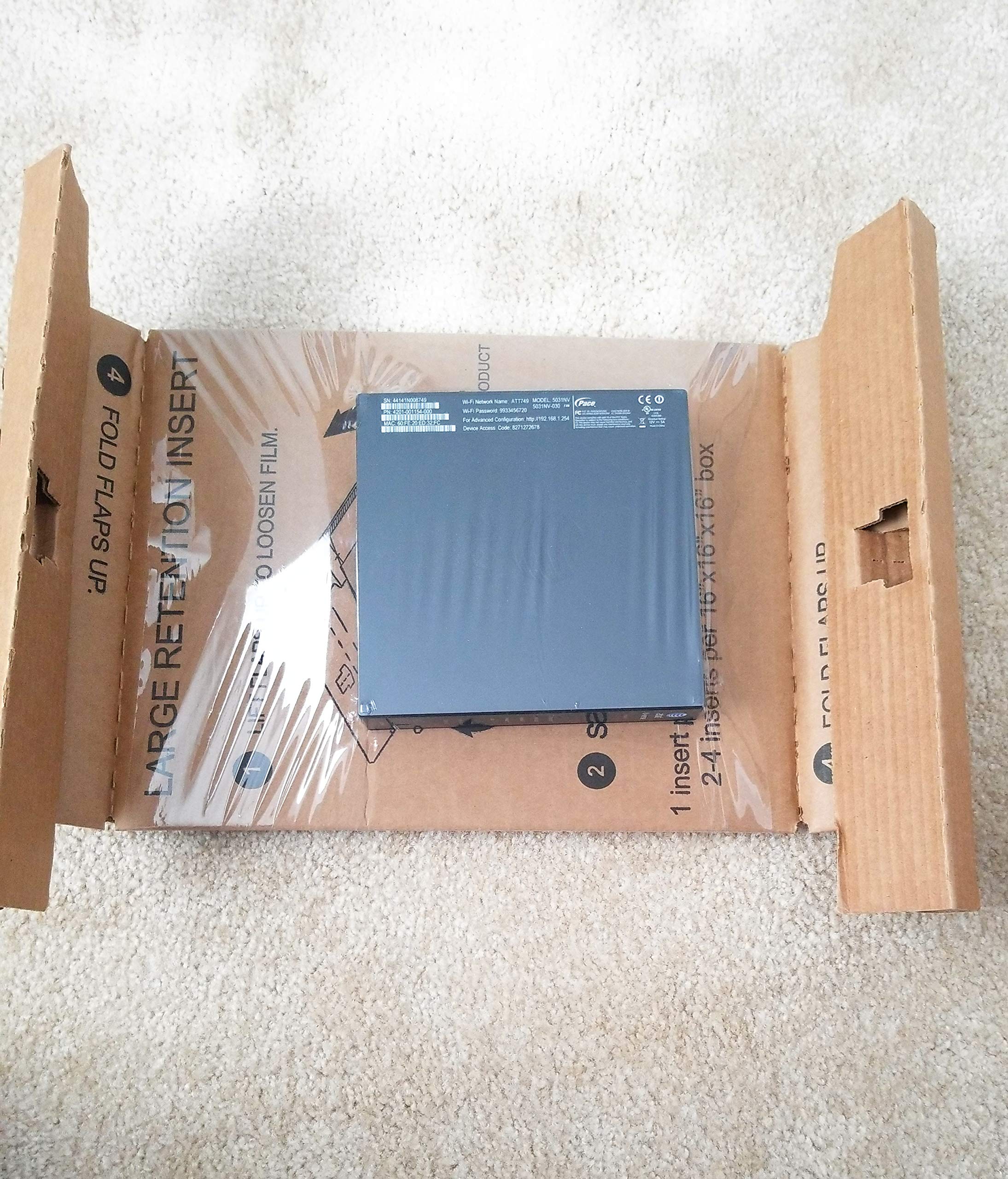 uverse Modem 5031nv Main Unit Power Cord Stand/Mount and Data Cable