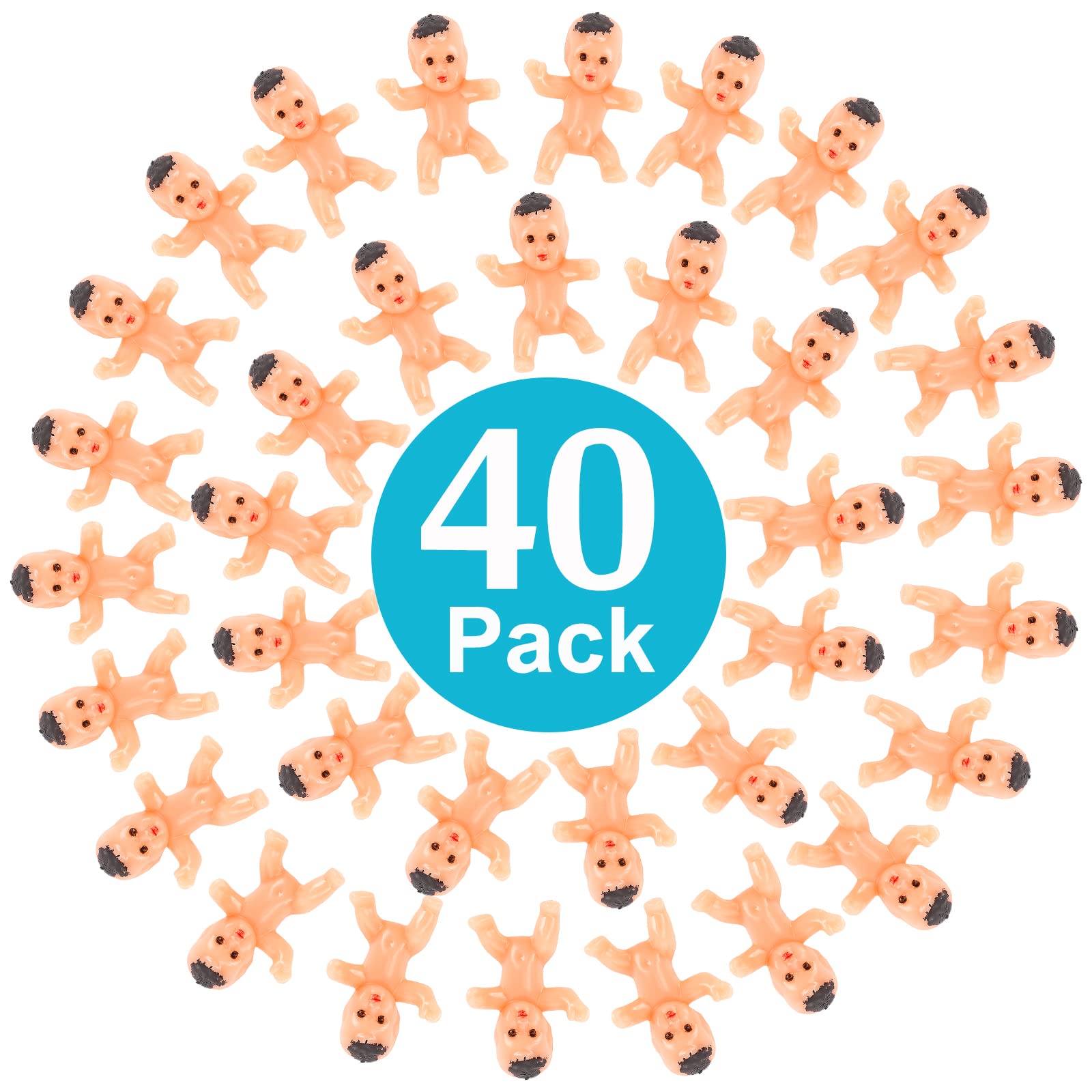 Bouclel Party Decorations Mini Plastic Babies Party Baby Party Supplies Shower ice cube Game Decor Party Supplies(40 PCS 1in)