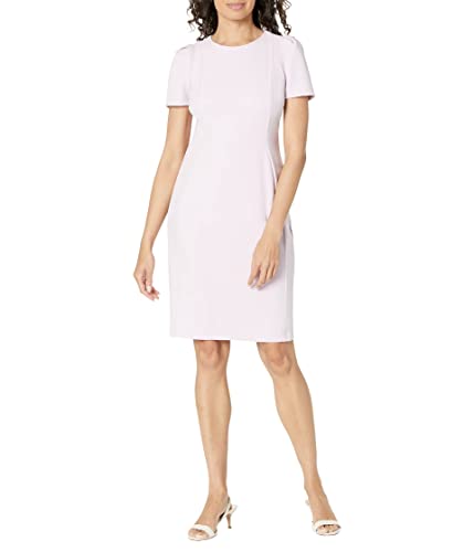 Calvin Klein Scuba Crepe Sheath Dress with Tulip Sleeve Cherry Blossom 1 6