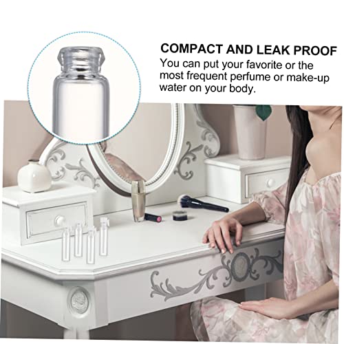 Beavorty 50pcs 1ml Perfume Bottle Clear Container Clear Container with Lid Travel Spray Bottle Empty Cosmetic Containers Bulk Clear Sample Tubes with Caps Sample Containers Travel Bottle