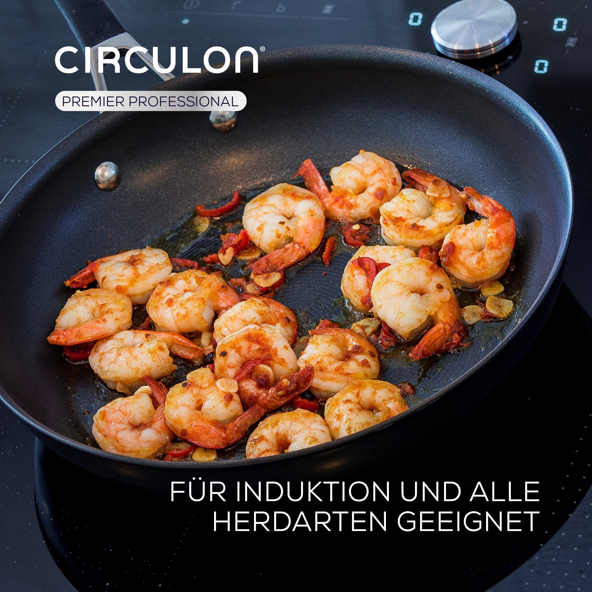 Circulon Premier Professional Hard Anodised 20/28 cm Frying Pan Twin Pack Set, 2-Piece - Black