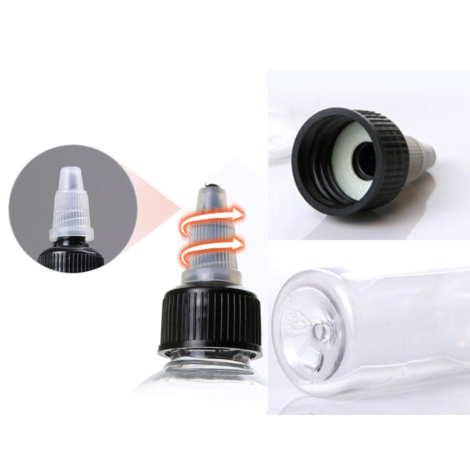 Cheeren 12Pcs 5oz/150ml Plastic Squeeze Dispensing Bottles with Black Twist Cap, Multi Purpose Bottle for Crafts, Art, Glue, Liquid,Kitchen,Household