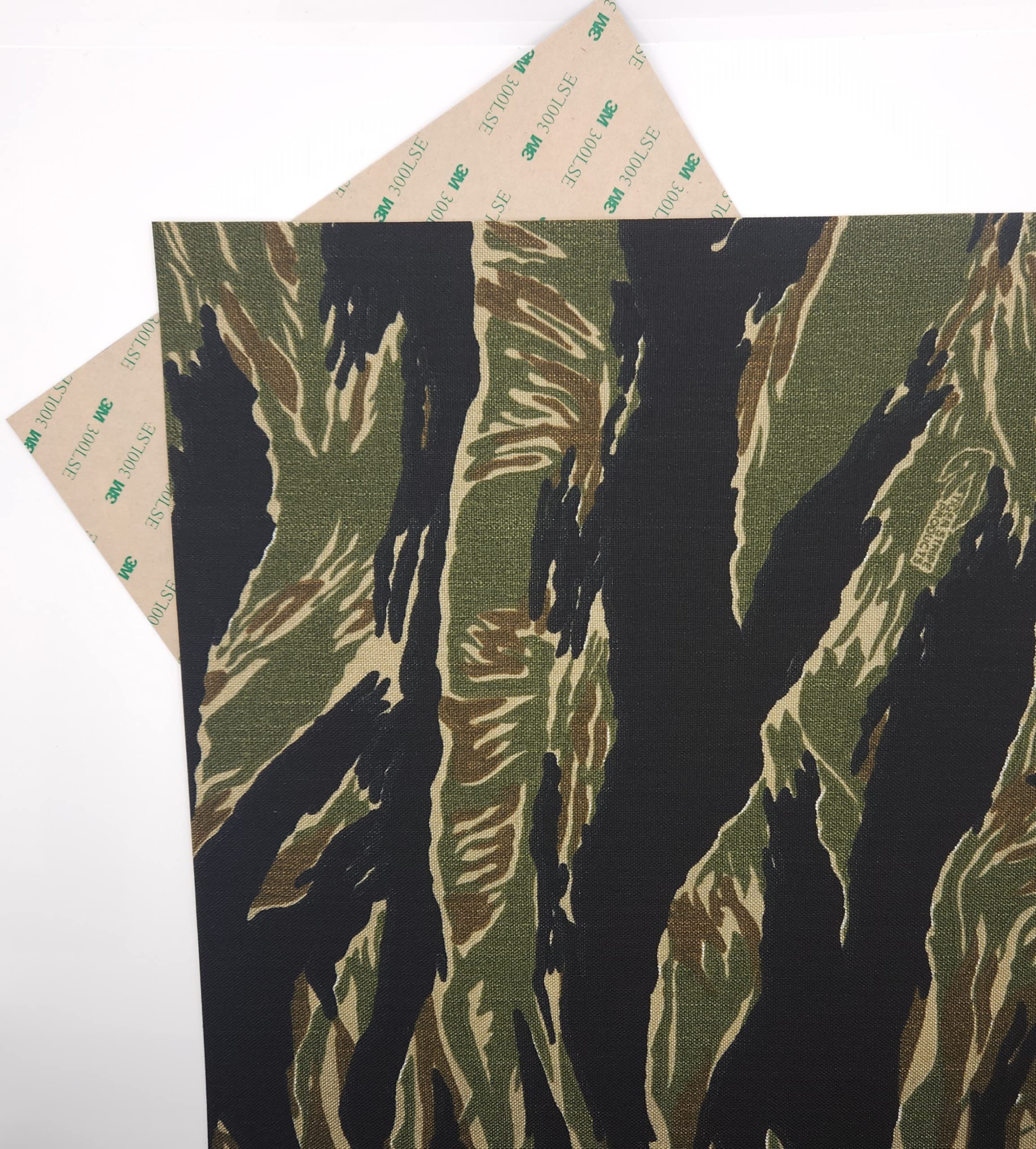 Dangerfield Arms TackGear Wrap 12"x12" Cordura Camouflage Adhesive Wrap 500 Denier Adhesive Back (Vietnam Tiger Stripe)