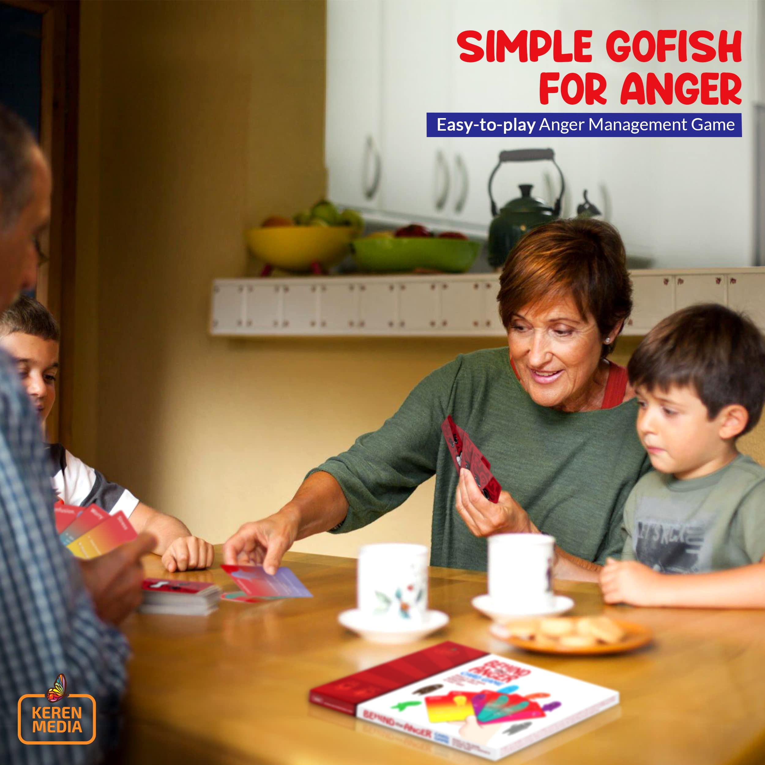 Behind The Anger Card Game for Families, Therapy Games for Kids - Anger Management Toys for Kids - Card Game for Teens - Develop Social Emotional Coping Skills - Anger Control and Counseling Tool