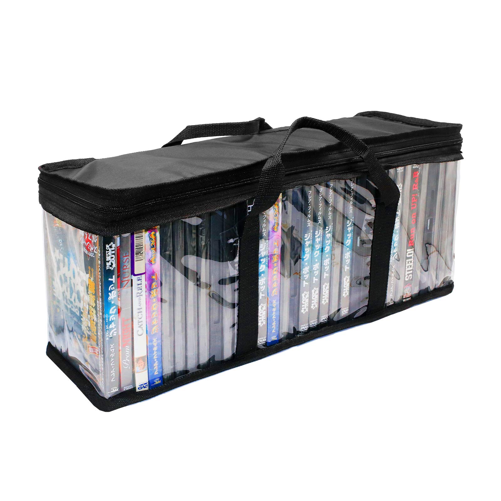 ARTWIND DVD Storage Bags Black,Holds 40 DVDs/BluRay/Movies/Media/PS4 Video Games,Zippered (Black-1 Pack)