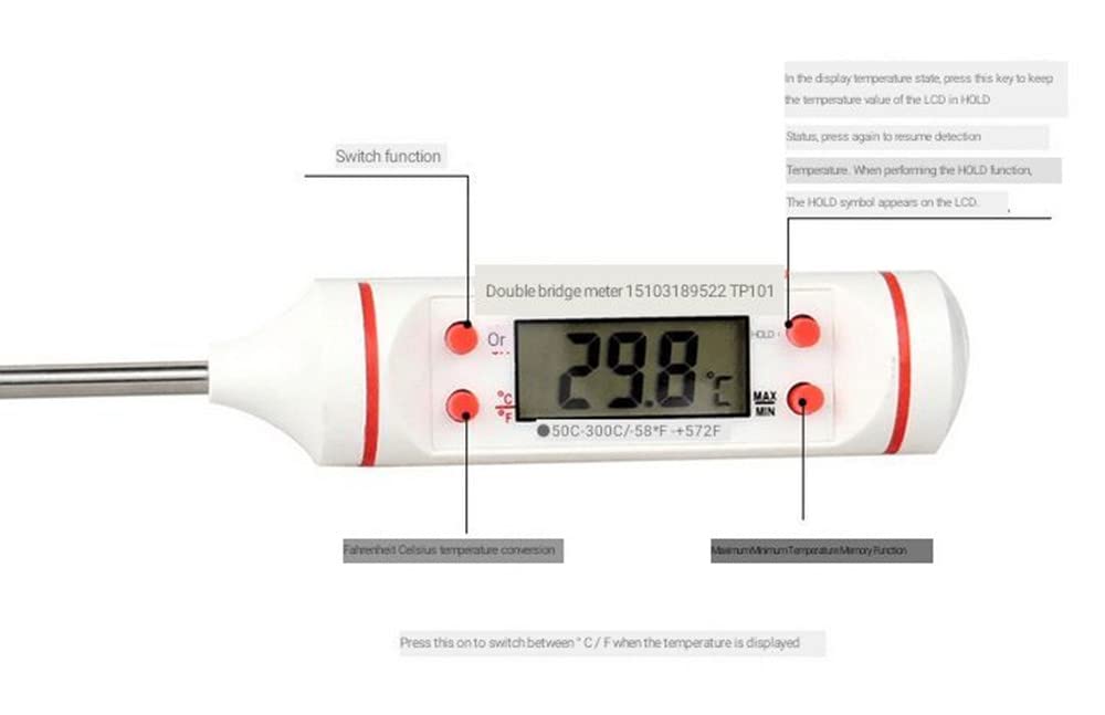 BBQ Thermometer. Digital Meat Thermometer for Cooking, Instant Read Meat Thermometer with Probe, Waterproof Digital Food Probe for Kitchen, Outdoor Grilling and BBQ! (Send Barbecue Tongs)
