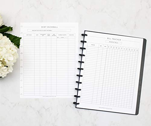 BetterNote Finance Plan Refill for Discbound Notebooks, Bill, Account, Expense, Budget, Fits Levenger Circa, The Happy Planner, Arc Systems, TUL, Talia, 1 Year Supply (11-Disc, 8.5"x11")