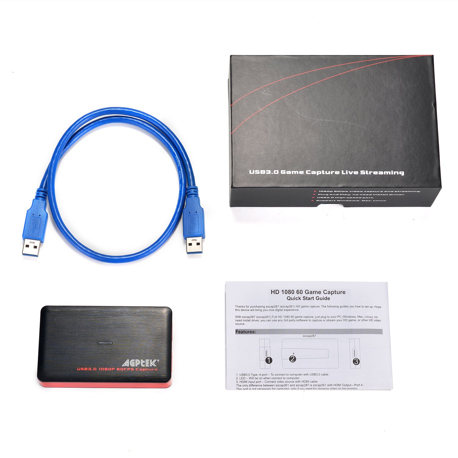 USB3.0 Game Capture Card 4K@30, 4K HDMI Video Capture Live Streaming Record 4K 30 FPS or 1080p120, 1440p60, HDMI Capture Card Work for PS5/PS4/Xbox One/Switch/Camera