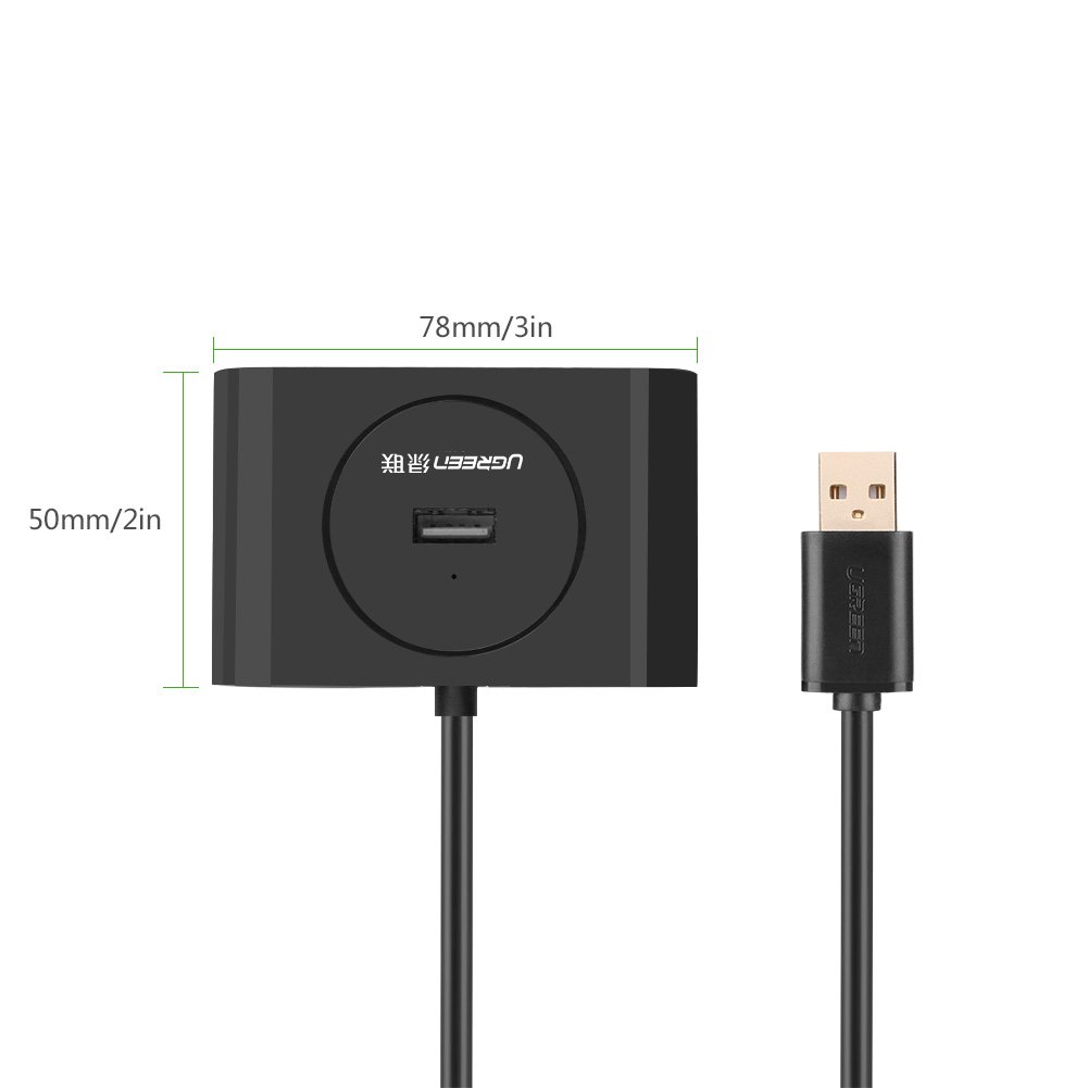 UGREEN USB Extension Cable USB 2.0 Active Repeater Extension Hub Cable 4-Port USB Hub A Male to A Female with Built-in Signal Booster Chips (15ft)
