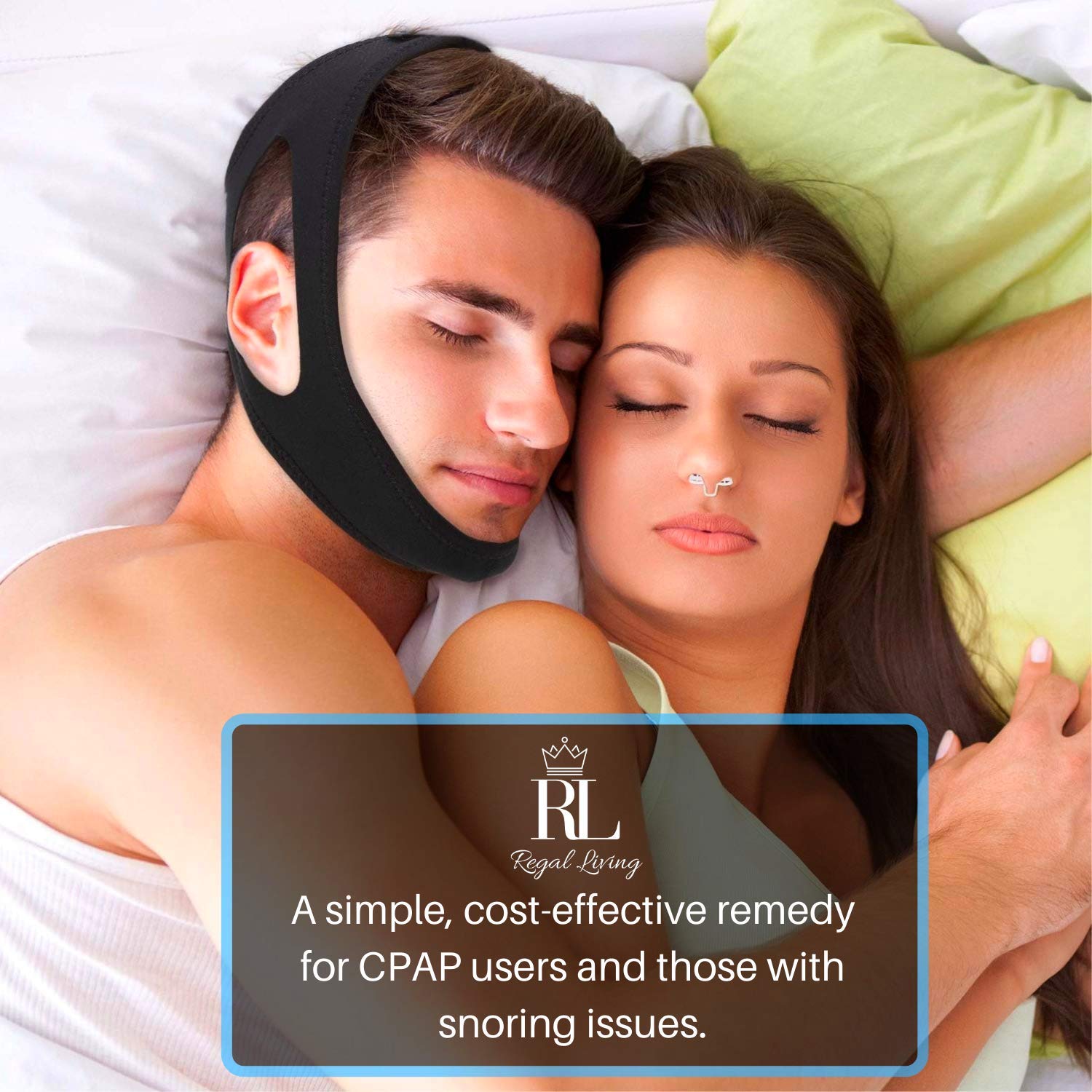 Anti Snoring Chin Strap for CPAP Users - CPAP Chin Straps for Men and Women - CPAP Supplies - Keep Mouth Closed While Sleeping - Anti Snore Chin Strap - Snore Strap Snoring Solution - Regal Living