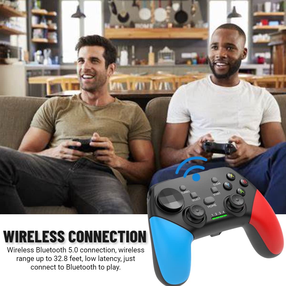 arVin Game Controller for iPhone/iOS/Android/PC/Steam Deck with Phone Holder, Turbo, Wireless Gamepad Joystick for iPhone 15/14/13/iPad/MacBook/Samsung Galaxy/Tablet, Call of Duty, Apex -Direct Play
