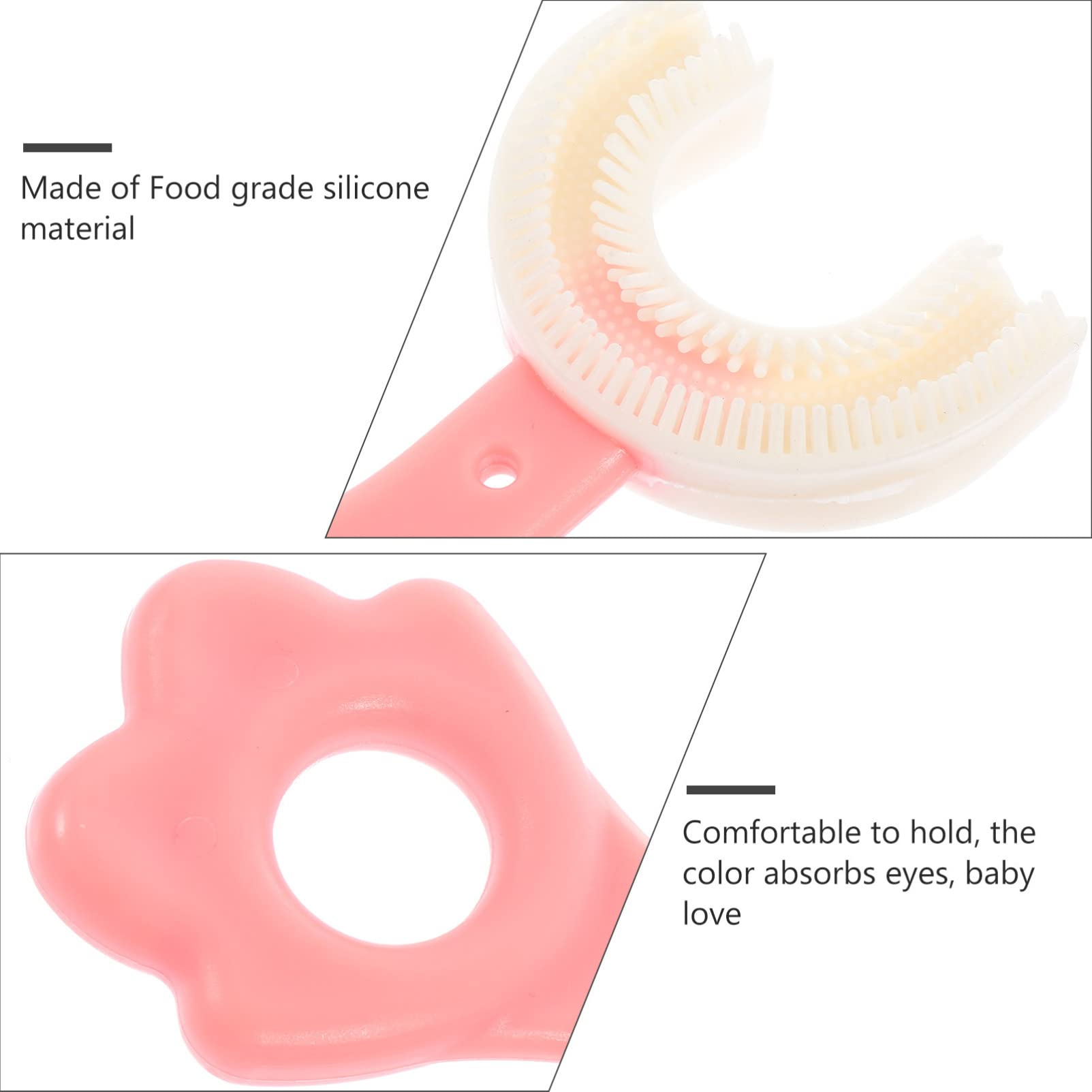 DOITOOL Silicone Toothbrush U Shape Toothbrush Manual Training Toothbrush Waterproof Soft Oral Cleaner for Child 12pcs