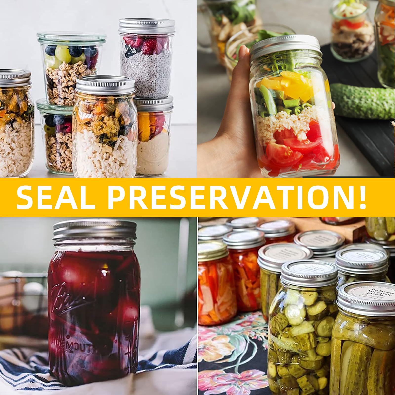 Electric Mason Jar Vacuum Sealer Kit for Wide Mouth and Regular Mouth Mason Jars,for Food Storage and Fermentation