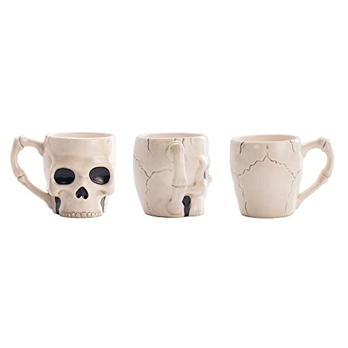 Bico Halloween Skull Ceramic 16oz Mugs, for coffee, tea, hot chocolate, Microwave and Dishwasher Safe