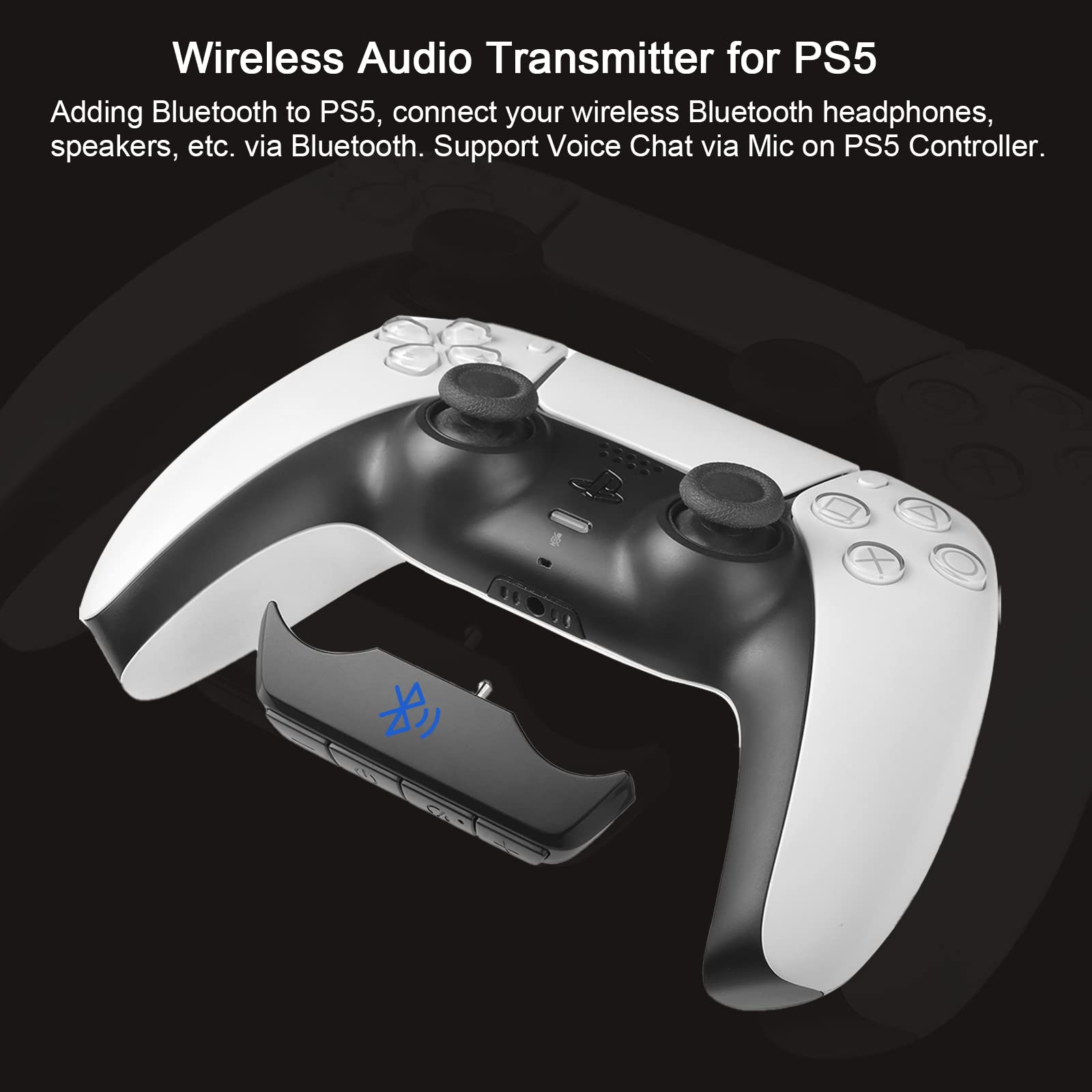 arVin Wireless Audio Transmitter & Neck Wearable Speaker, BT5.1, Compatible with PS5, Supports FM Radio, MicroSD Card
