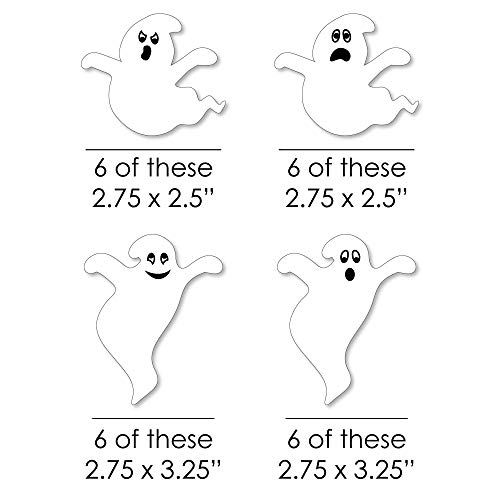 Big Dot of Happiness Spooky Ghost - Paper Straw Decor - Halloween Party Striped Decorative Straws - Set of 24