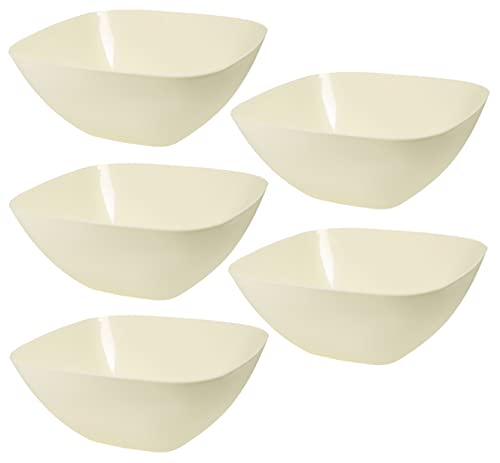 ARNO Serving Bowls Plastic Stackable Unbreakable Salad Cereal Soup Snack Fruit 36 OZ 4.5 cup (Set of 5) BPA Free