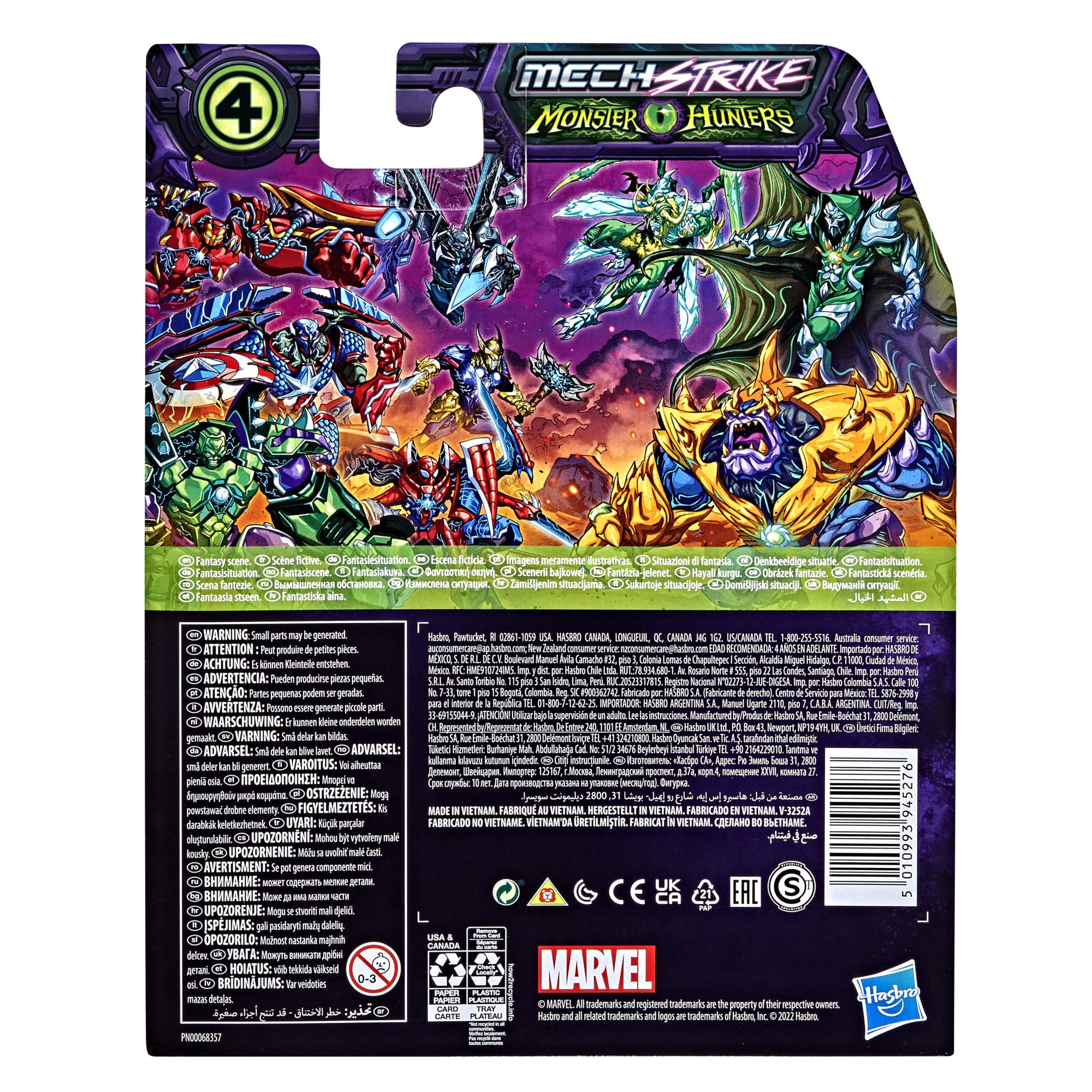 Hasbro Marvel Avengers Mech Strike Monster Hunters Doctor Doom Toy,6-Inch-Scale Action Figure with Accessory,Toys for Kids Ages 4 and Up