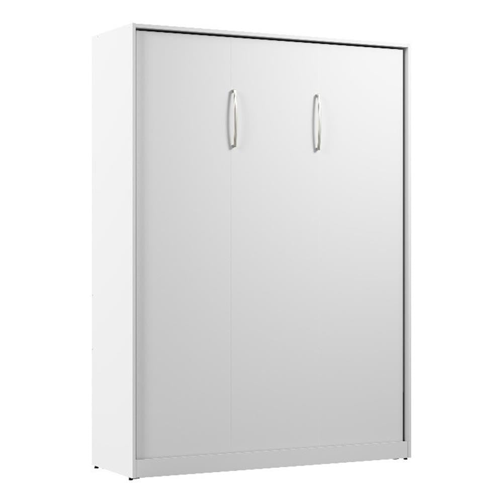 Bestar Claremont 59W Full Murphy Bed in White, Sleeping Arrangement for Multipurpose Area, Bedroom, Guest Room, or Living Room
