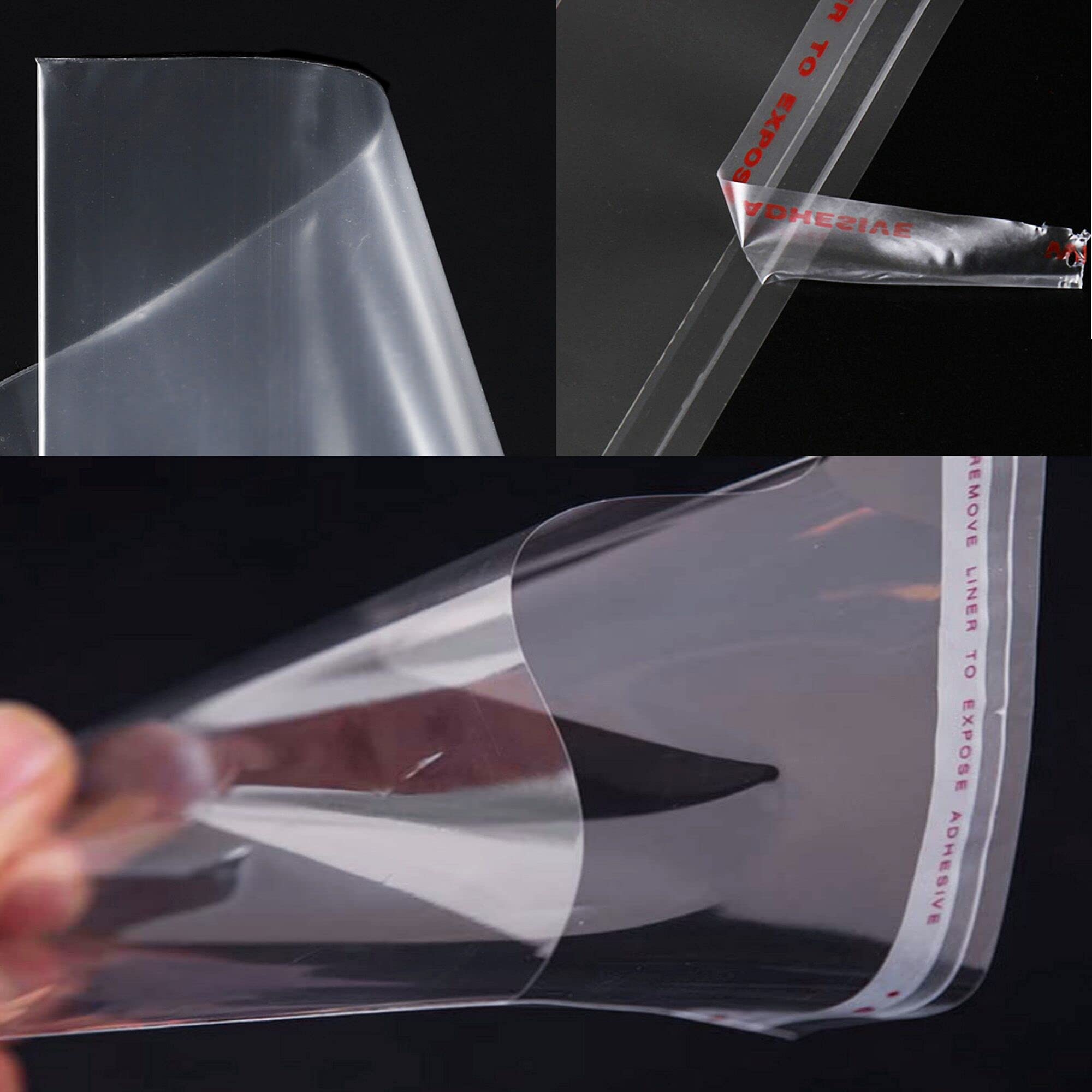 Clear Self Adhesive Cellophane Bags 2x3" Self Stick Cello Baggies 200pcs OPP Poly Glassine Bags 2mil for Seeds Battery Coins Beads Earrings Clip Broken Diamond