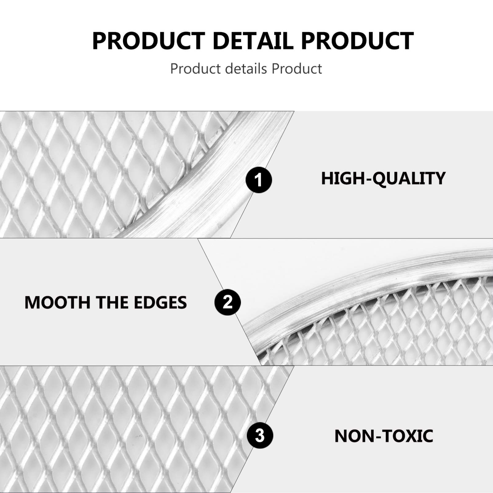BESTonZON Pizza Pan, 16 Inch Pizza Tray with Holes, Seamless Aluminum Pizza Screen, Non Stick Mesh Net Baking Tray Cookware Kitchen Tool For Oven, BBQ, Kitchen Restaurant