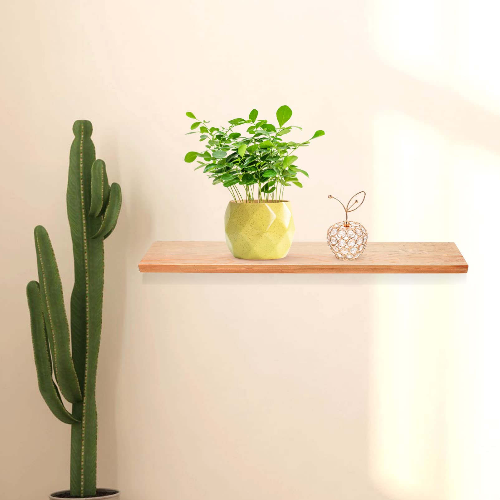 Cabilock 3 Sets Floating Shelf Wooden Shelf Farmhouse Hanging Wooden Shelving Wood Decor Moon Shelf Invisible Shelves Rustic Home Decor Shelves for Wall Decor Sturdy Wall-Mounted Bookshelf