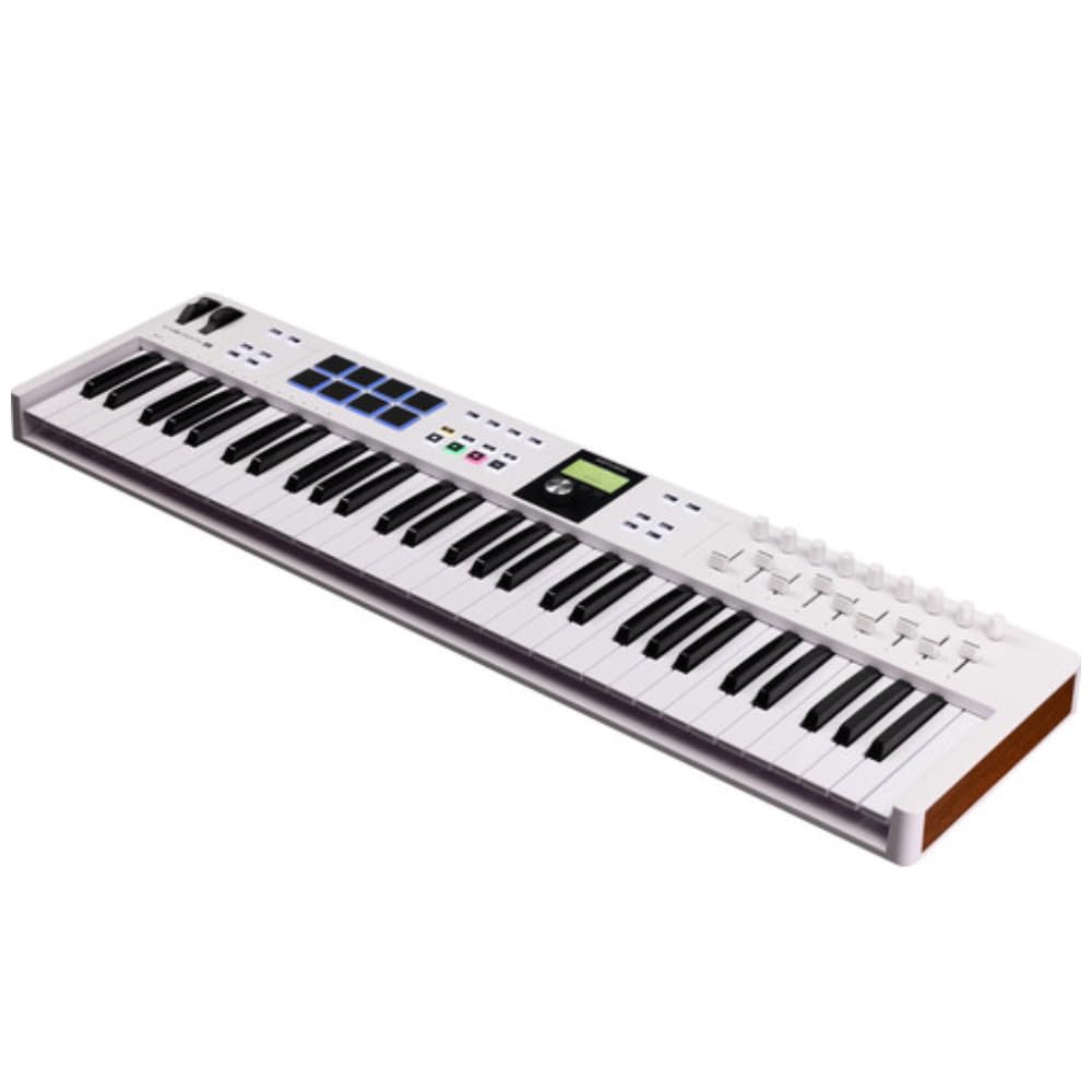 Arturia KeyLab 61 Essential mk3 MIDI Controller BUNDLE with MIDI Keyboard, Keyboard Sustain Pedal, USB Cable & Polishing Cloth - 61 Key Keyboard, Software Integration, Flexible Connectivity