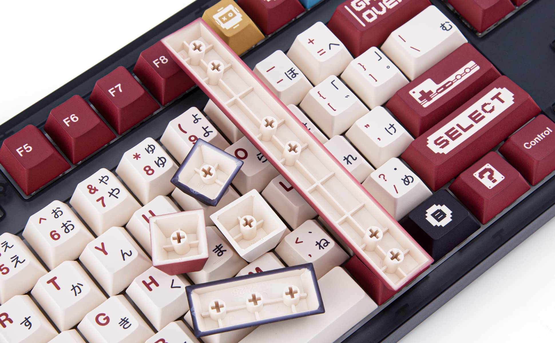 Cherry Profile PBT Keycaps 141 Keys Set Custom Dye Sublimation ANSI Layout for Cherry MX Switches Gateron Kailh Box Mechanical Keyboards Retro FC Gaming Theme