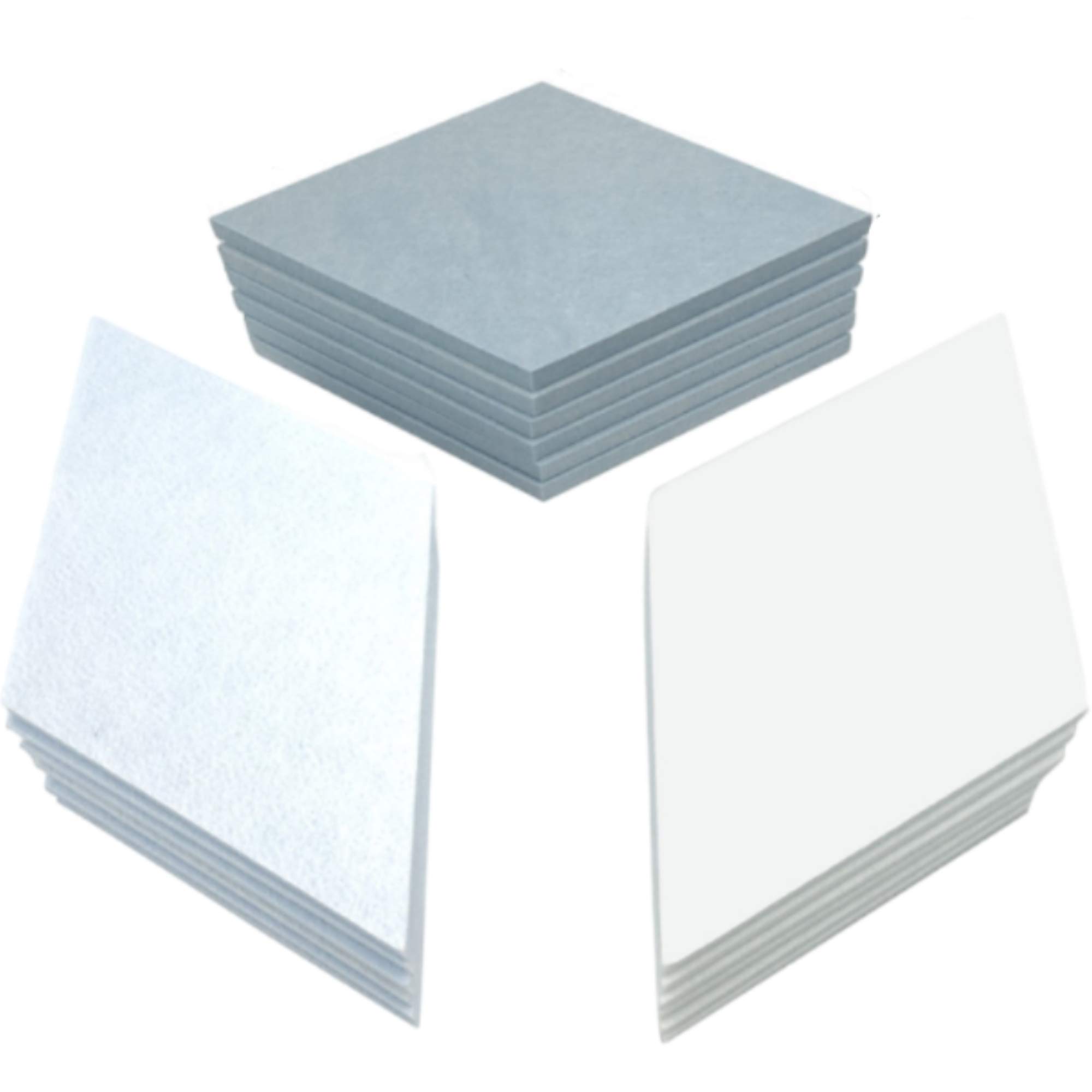 EZLALA 18 Pack Acoustic Panels High Density Diamond 3 colored White, Grey, & Dark Grey Sound Proof PET Noise Absorbing Sound Proof Wall Panels 6"x6"x0.5" Inch Thickness